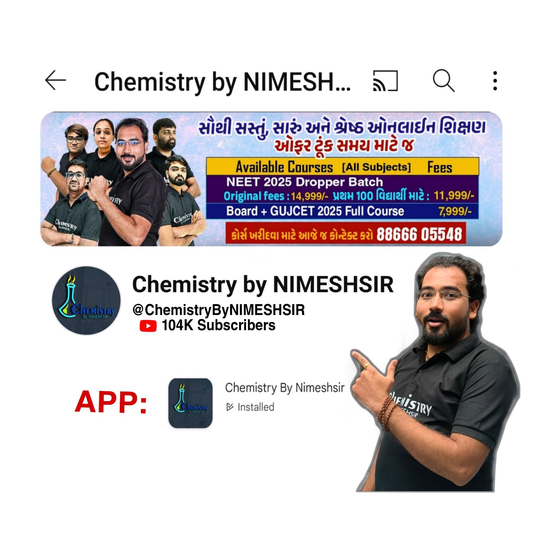 Chemistry By NIMESHSIR - Live Courses For NEET, JEE, Board, Gujcet
