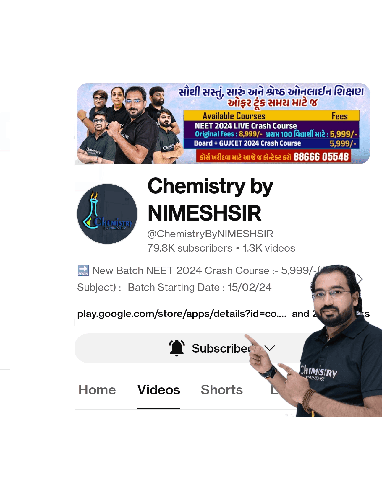 Chemistry By NIMESHSIR - Live Courses For NEET, JEE, Board, Gujcet