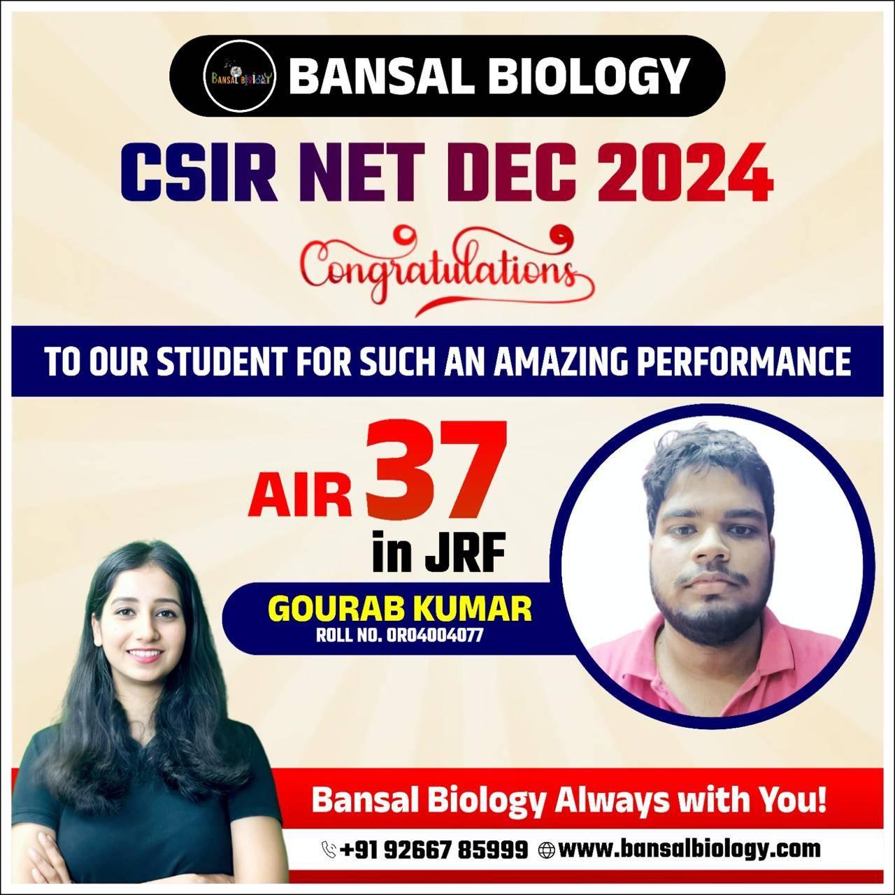 CSIR NET COURSES - Bansal Biology