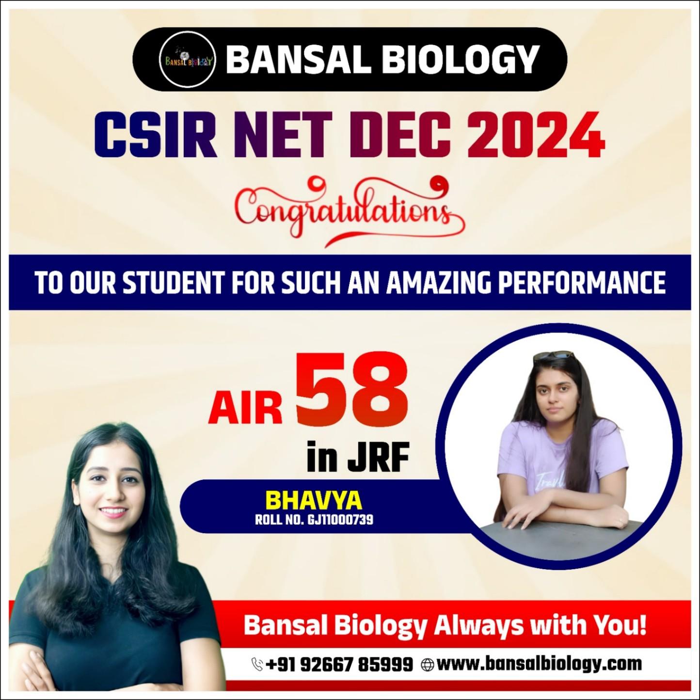 CSIR NET COURSES - Bansal Biology