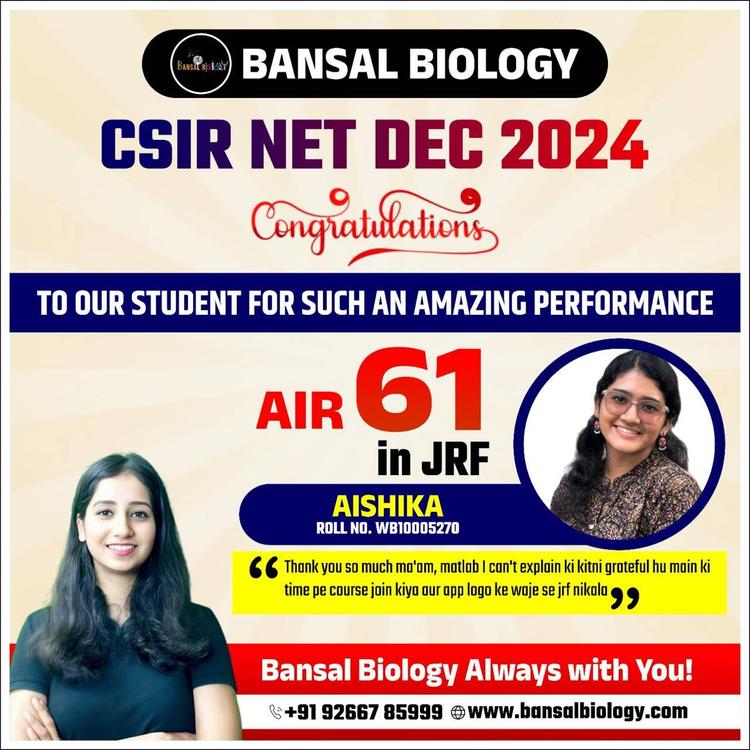CSIR NET COURSES - Bansal Biology