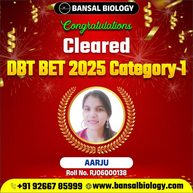 DBT BET JRF - Bansal Biology