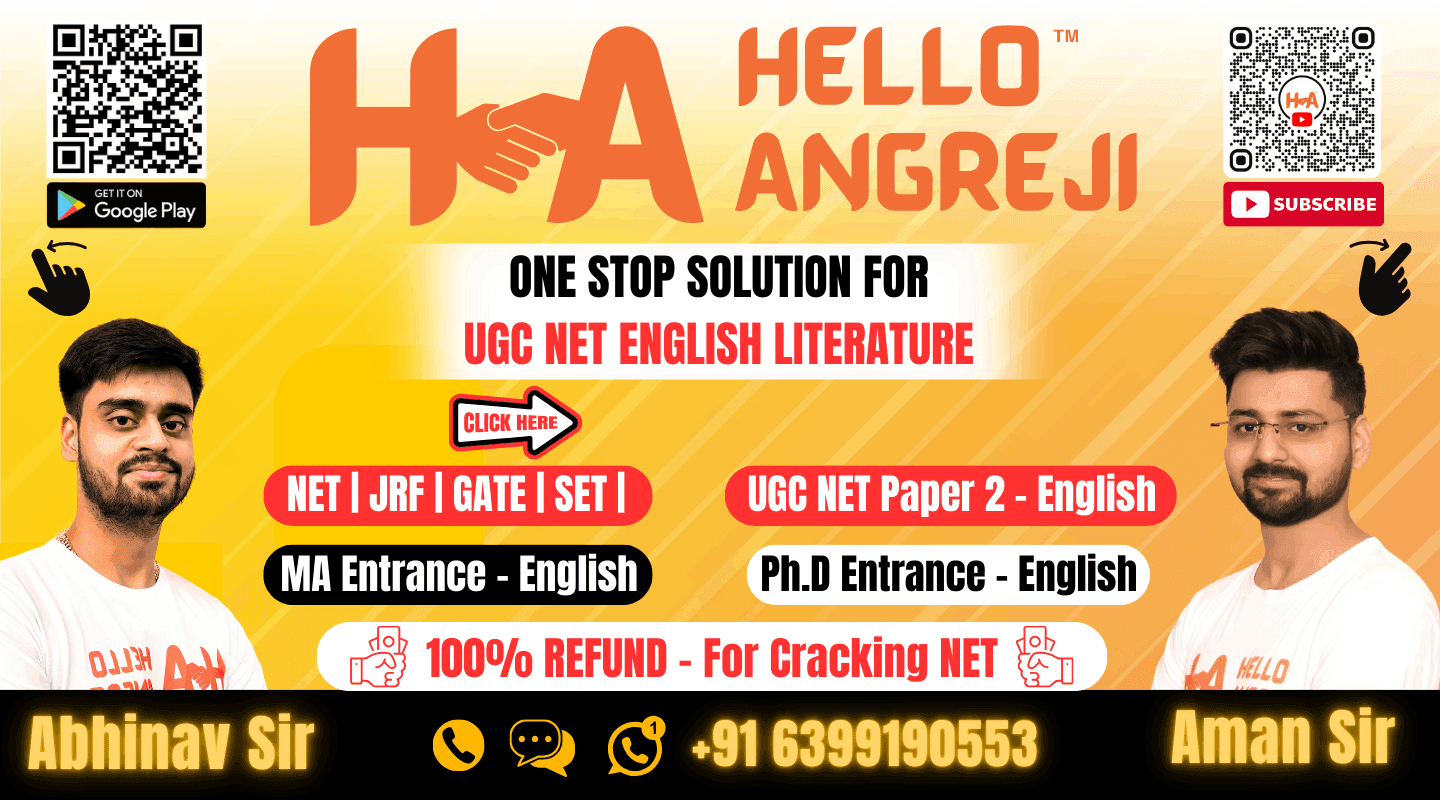 Hello Angreji : UGC NET | JRF | GATE | SLET | SET | CUET UG/PG | TGT/PGT