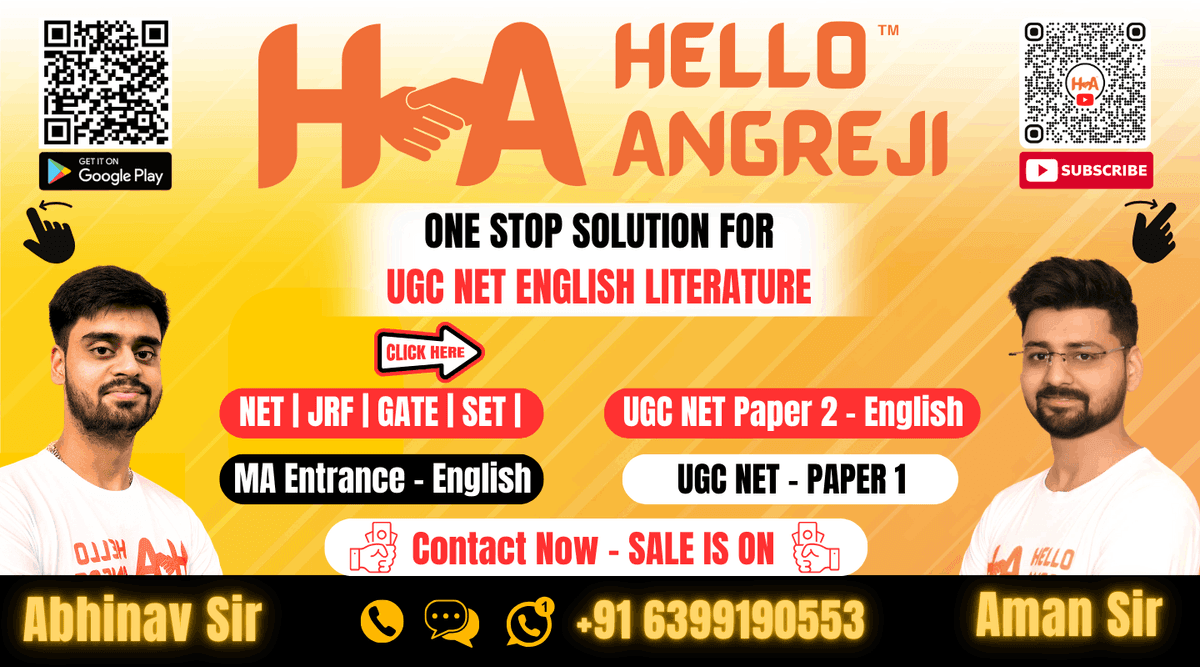 Hello Angreji : UGC NET | JRF | GATE | SLET | SET | CUET UG/PG | TGT/PGT