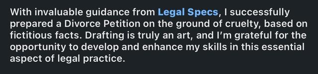 Internship at Legal Specs