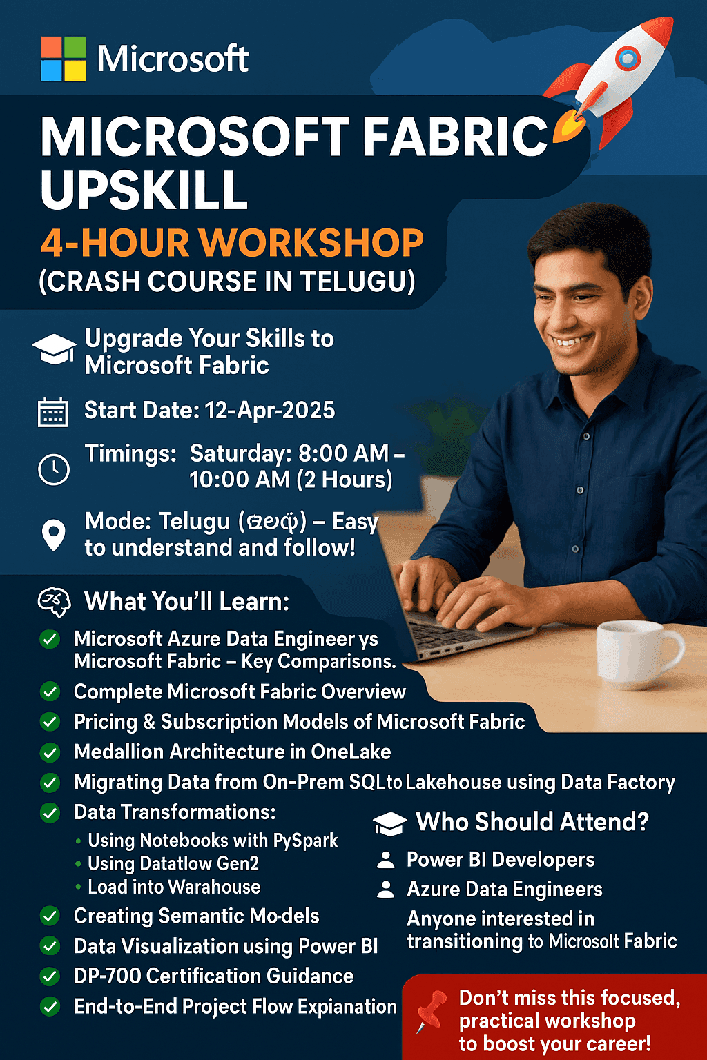 🚀 Microsoft Fabric Upskill 4-Hour Workshop (Crash Course in Telugu)