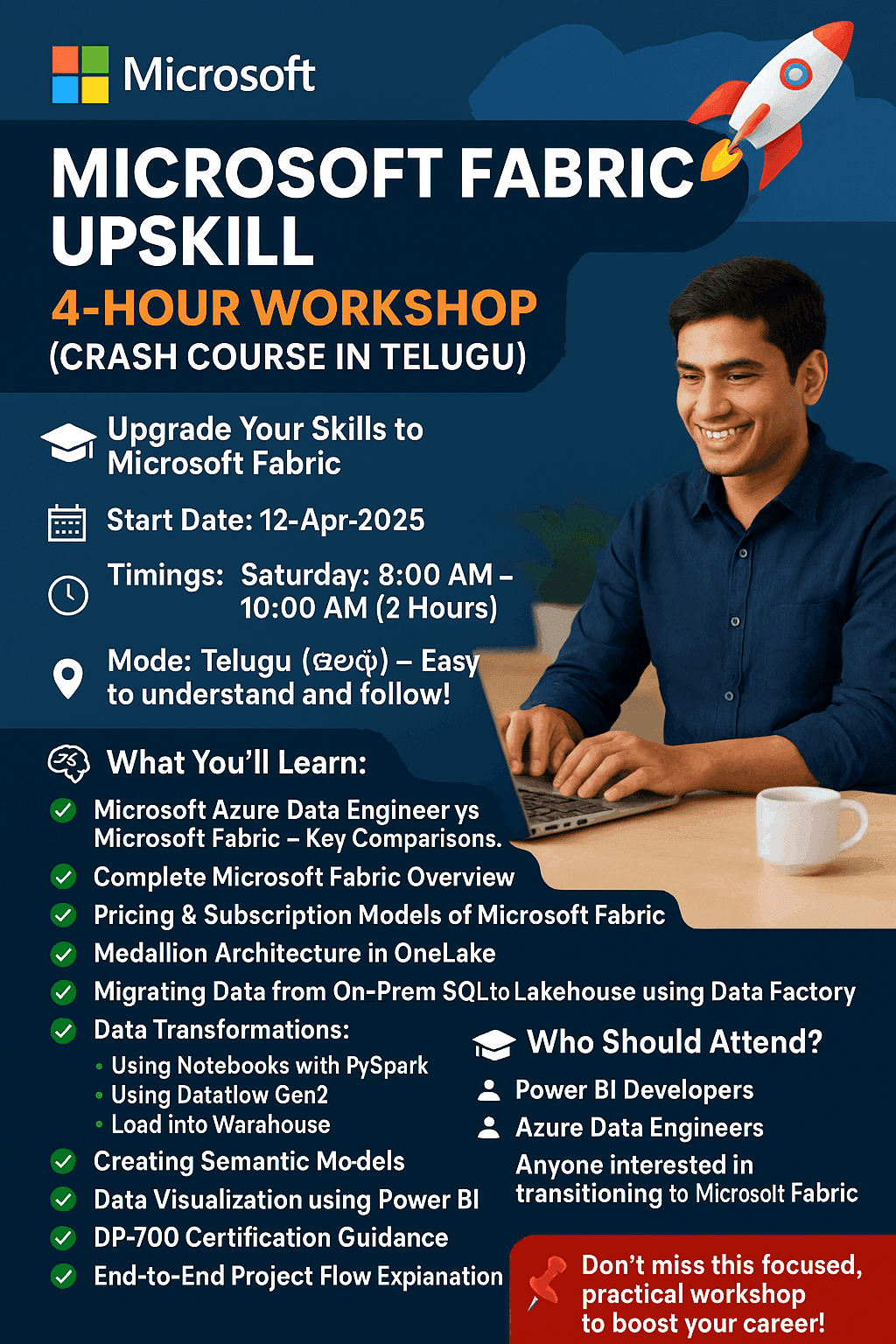 🚀 Microsoft Fabric Upskill 4-Hour Workshop (Crash Course in Telugu)