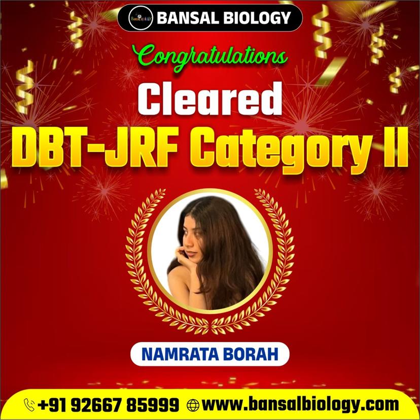 DBT BET JRF - Bansal Biology