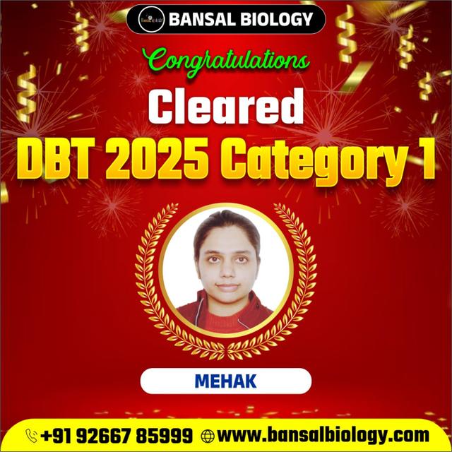 DBT BET JRF - Bansal Biology