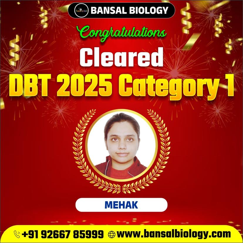 DBT BET JRF - Bansal Biology