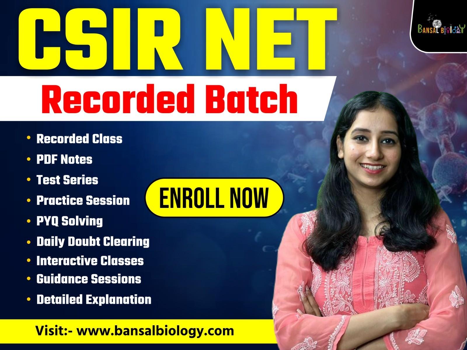 CSIR NET COURSES - Bansal Biology